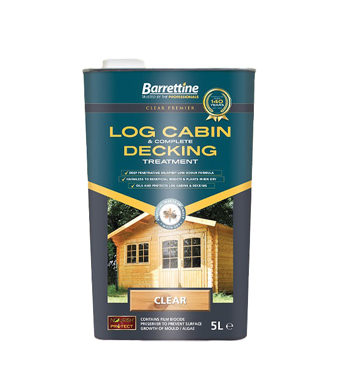 Barrettine Log Cabin and Complete Decking Treatment - Clear - 5 Litre ...