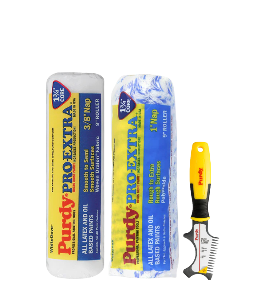 Purdy Roller Sleeve Essential Kit - 2 Roller Sleeves plus Cleaning Com ...