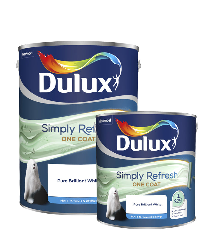 Dulux Simply Refresh One Coat Matt Paint - Pure Brilliant White – Next ...