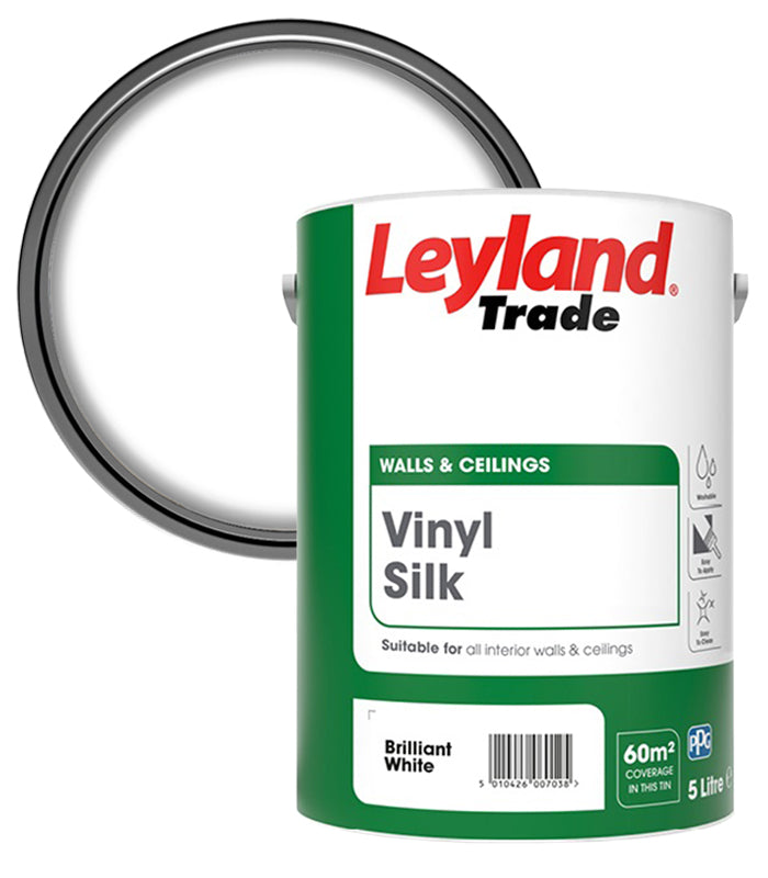 Leyland Trade Vinyl Silk Paint - Brilliant White – Next Day Paint