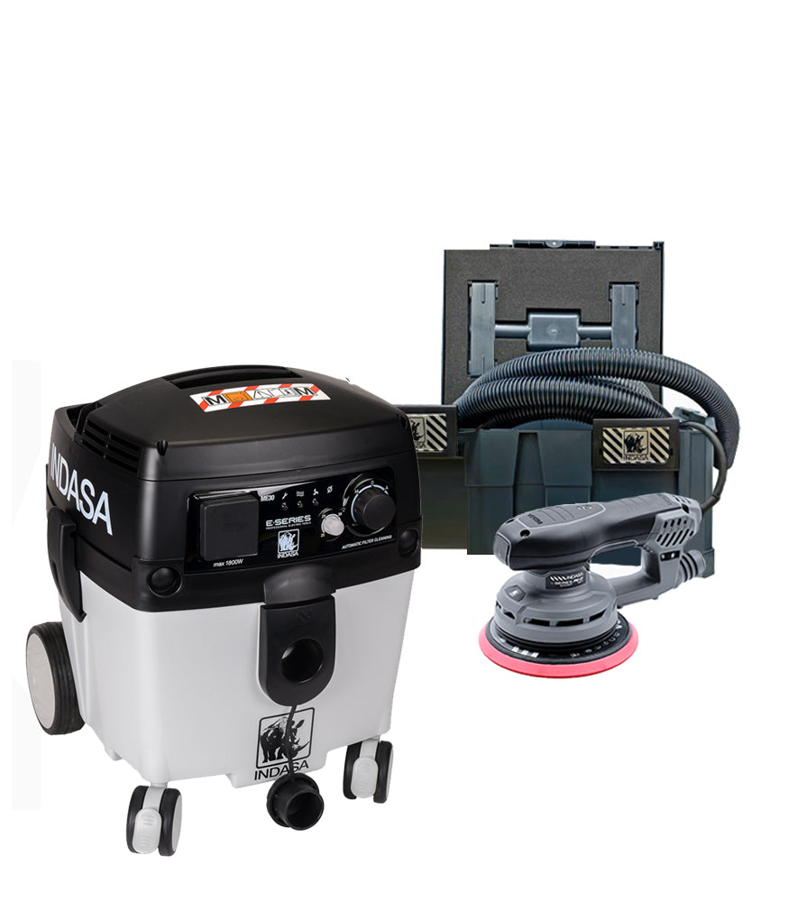 Indasa PRO XS Electric Sander with M Class Dust Extractor + Free Stora ...