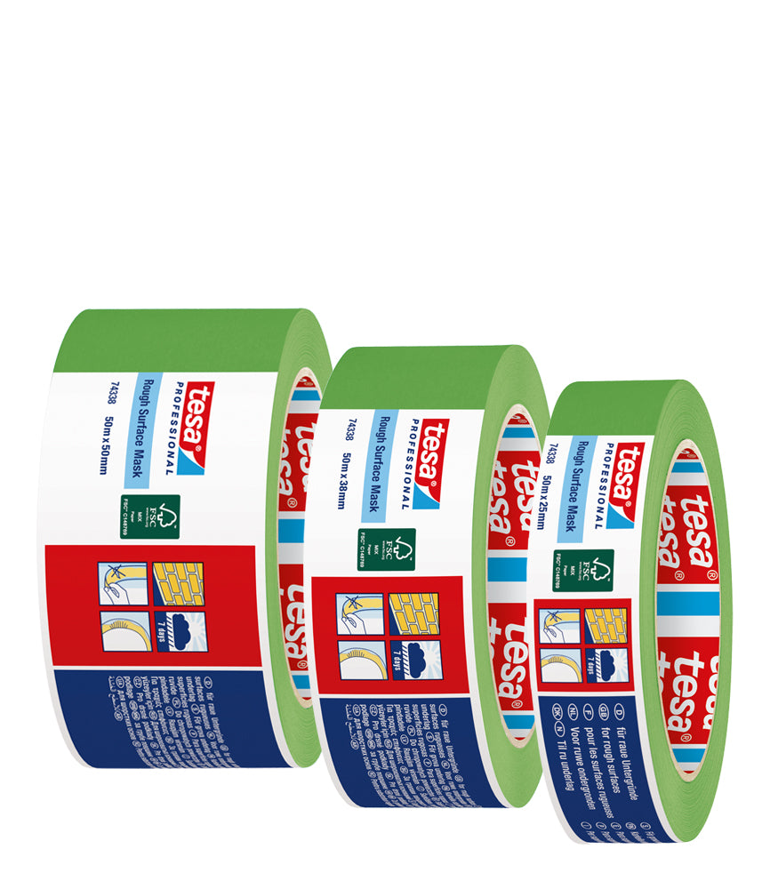 Tesa Professional 74338 Rough Surface Mask - Green – Next Day Paint