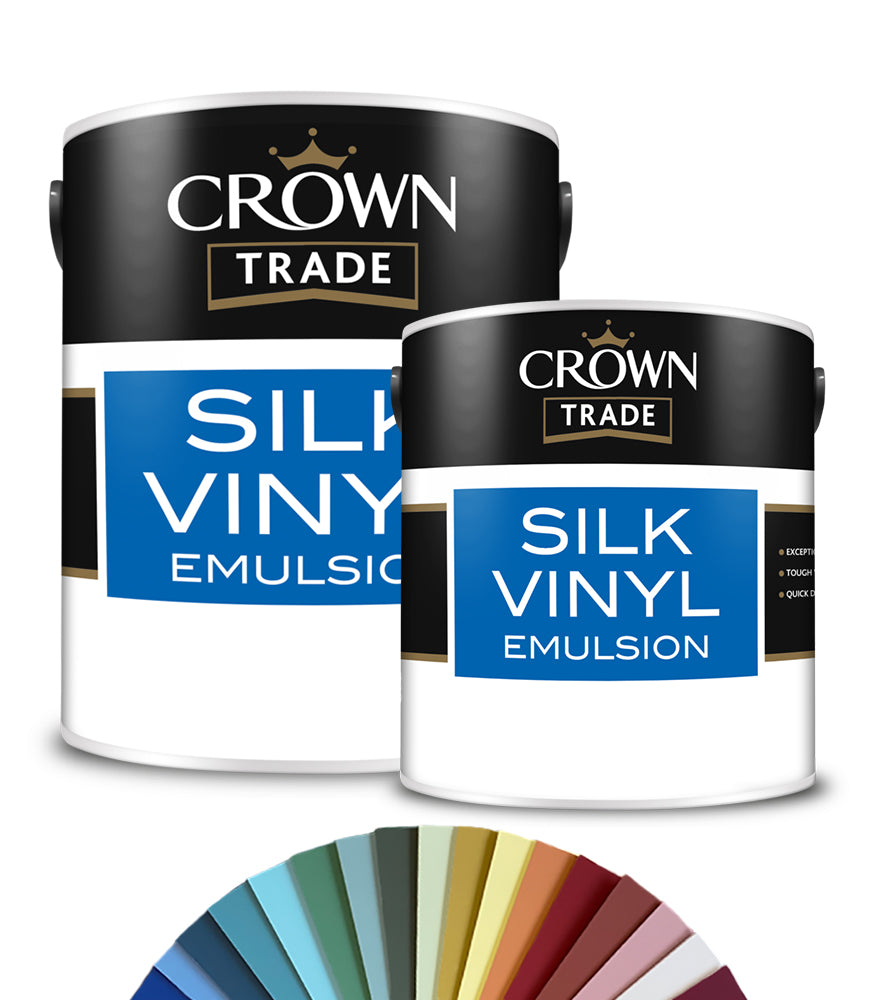 Crown Trade Silk Vinyl Emulsion Paint- Tinted Colour Match – Next Day Paint
